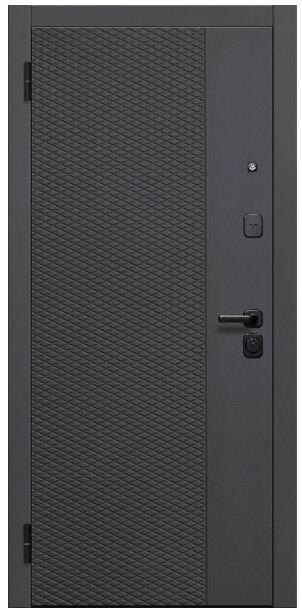 Дверь входная Флорида Черный кварц Эмалит Белый Зеркало левая Артикул ...